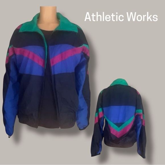 Athleta | Jackets & Coats | Athletic Works Vintage 9s Colorblock ...